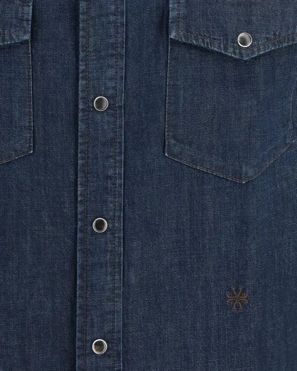 JACOB COHЁN R2 Western Cotton-deni Shirt Ale