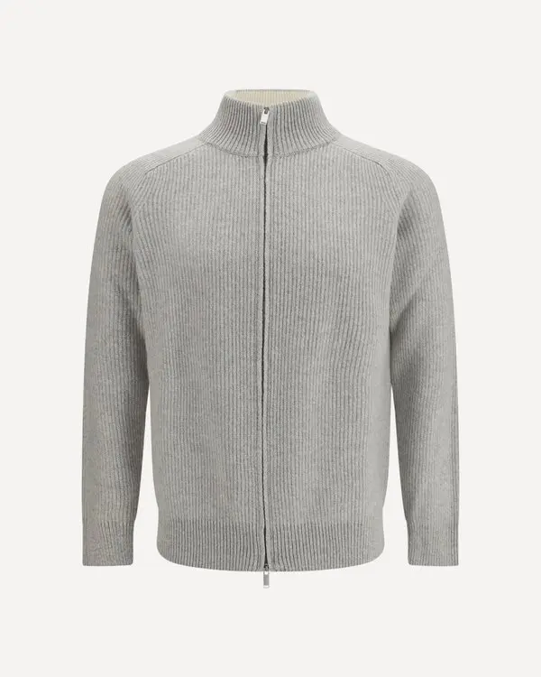 LARDINI Woo And Cashmere Zip Sweater Mae