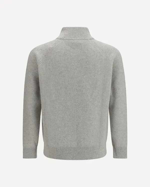LARDINI Woo And Cashmere Zip Sweater Mae