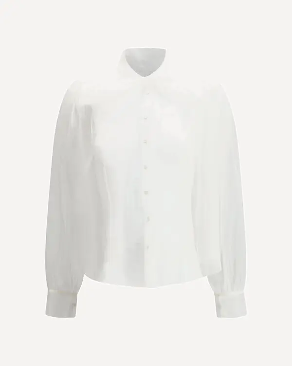 FORTE_FORTE Tulle Shrt Wth Sash - White