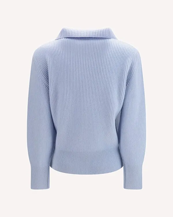 FORTE_FORTE Wool And Cashmere Half Zip Sweater