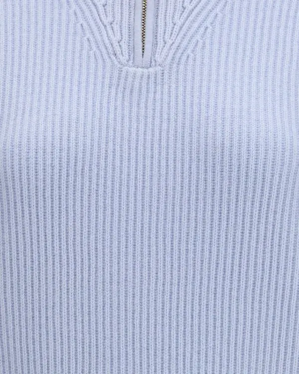 FORTE_FORTE Wool And Cashmere Half Zip Sweater