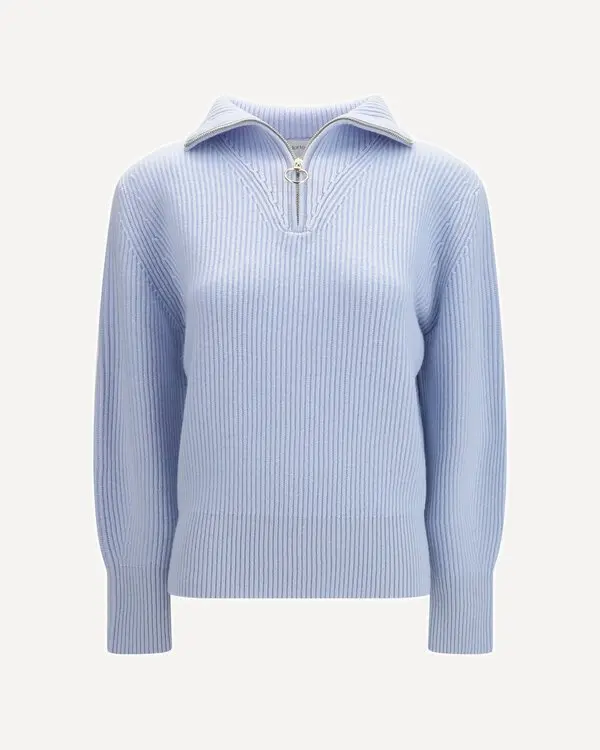 FORTE_FORTE Wool And Cashmere Half Zp Sweater