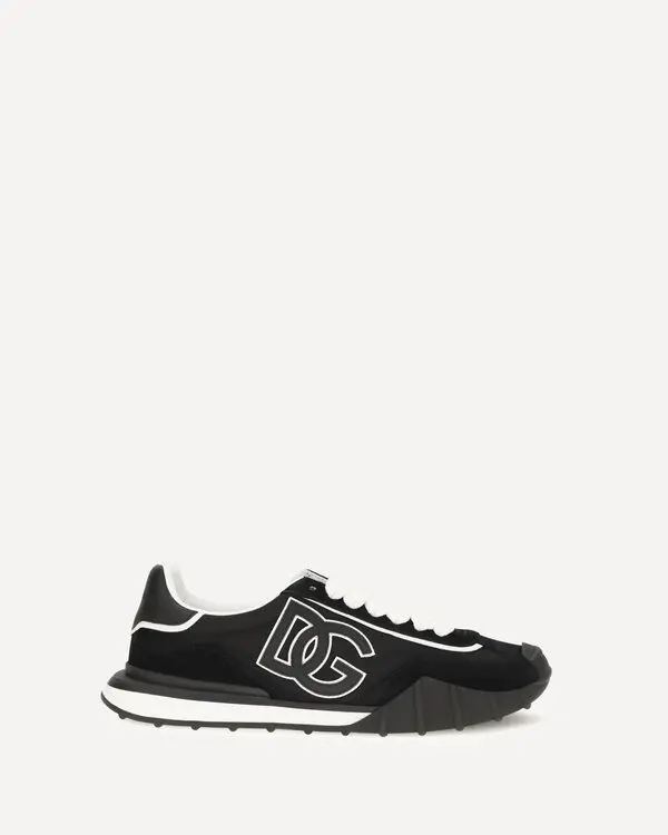 Dolce & Gabbana Dg Logo Leather Sneakers - Black