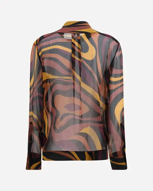 Emilio Pucci Creponne Shirt In Marmo Print