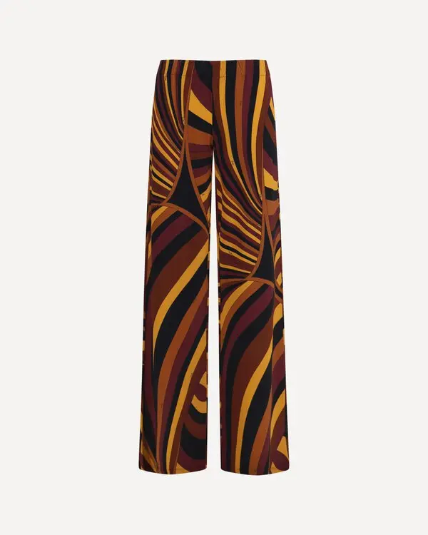 Emilio Pucci Satin Jersey Pants In Iride Print