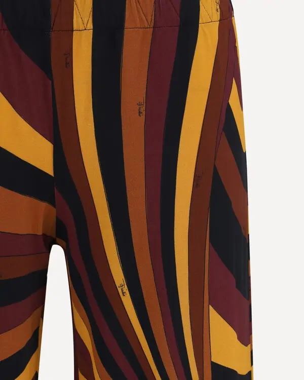Emilio Pucci Satin Jersey Pants In Iride Print