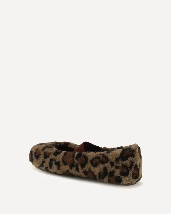 Moon Boot Leopard Teddy Ballerinas - Brown