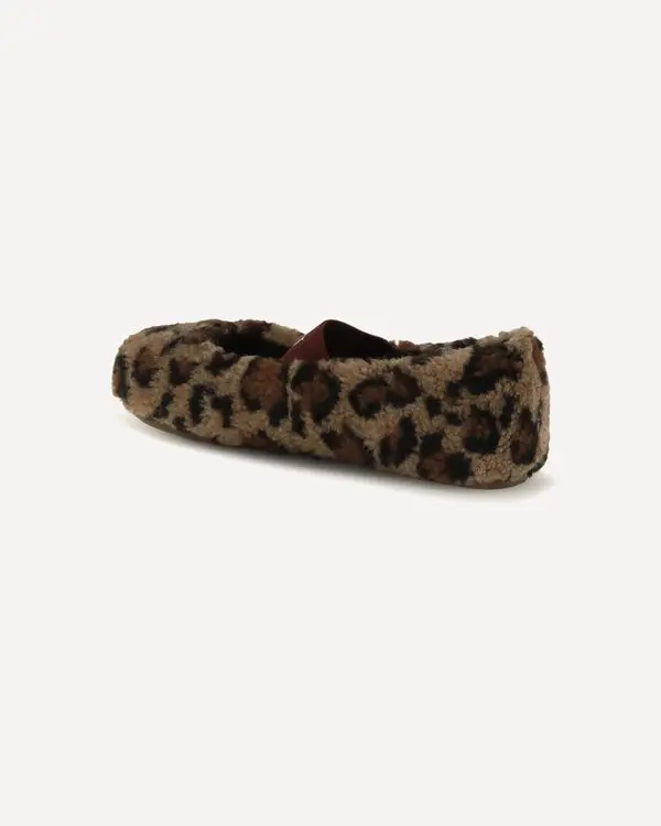 Moon Boot Leopard Teddy Ballerinas - Brown