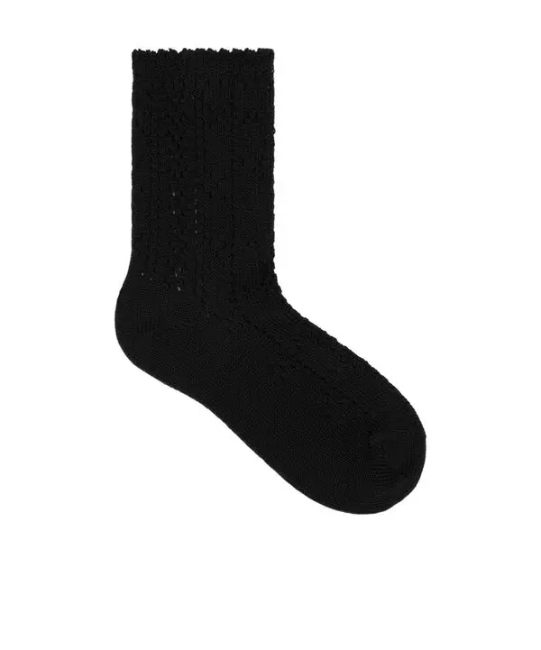 Celine Socks In Cotton Pointelle - Black