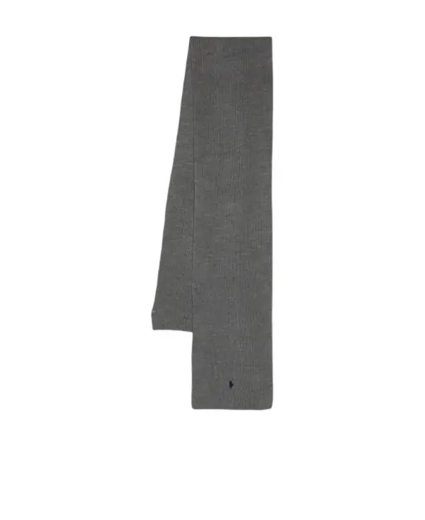 Ralph Lauren Polo Pony Embroidered Ribbed-knit Scarf
