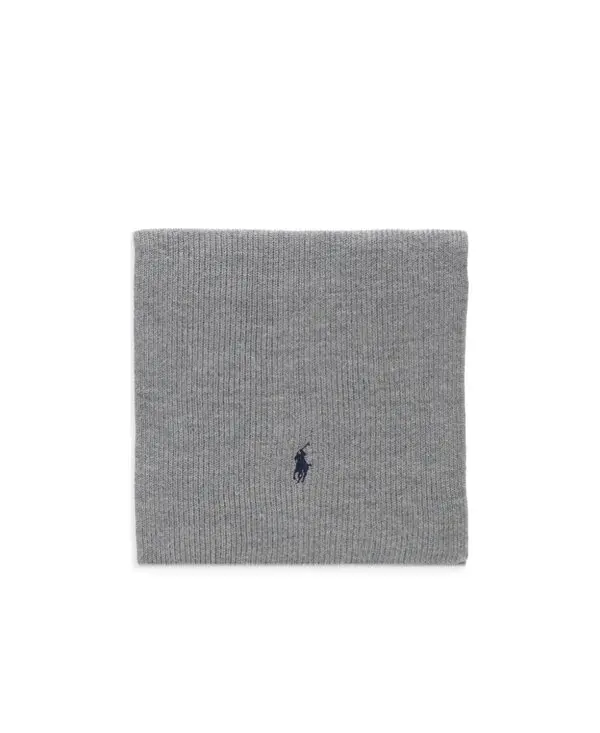 Ralph Lauren Polo Pony Embroidered Ribbed-knit Scarf