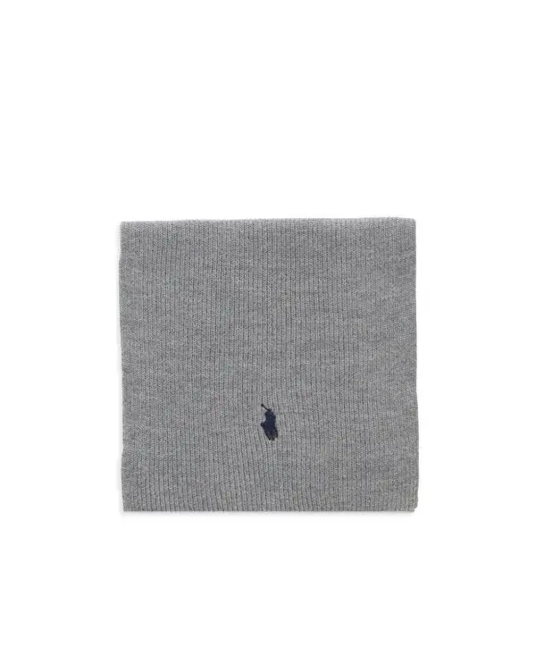 Ralph Lauren Polo Pony Embroidered Ribbed-knit Scarf