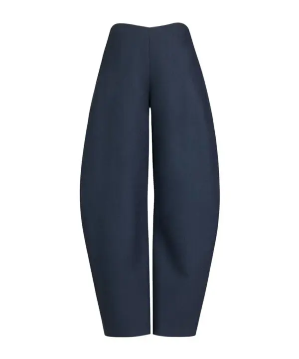 Alaïa Round Wool Crepe Pants - Grey