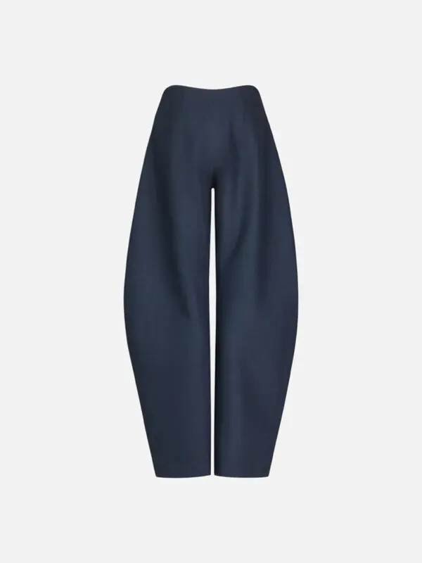 Alaïa Round Wool Crepe Pants - Grey