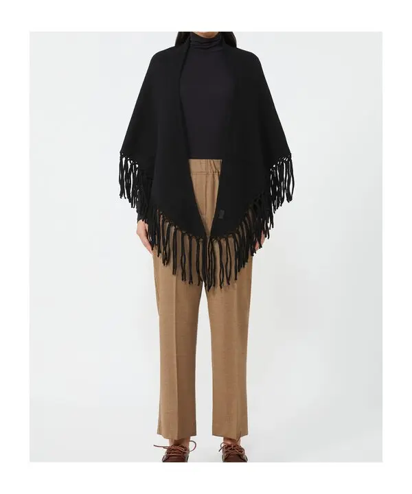 Max Mara Fringed Wool Shawl