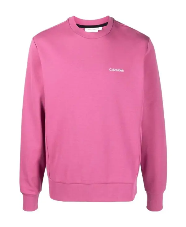 Calvin Klein Round-collar Long-sleeve Hoodie - Pink