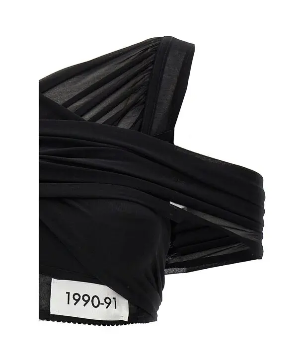 Dolce & Gabbana Dolce Gabbana Kim Crossed Shoulder Cropped Top