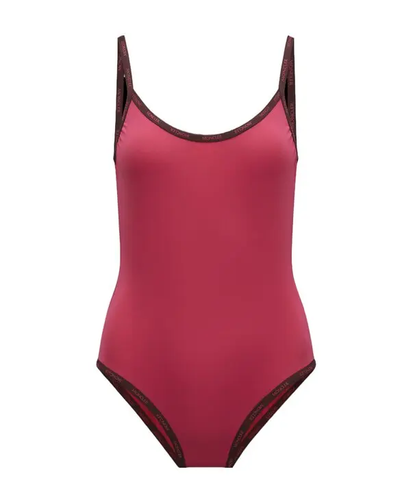Moncler Logo Trim Swimsuit - Fuchsia