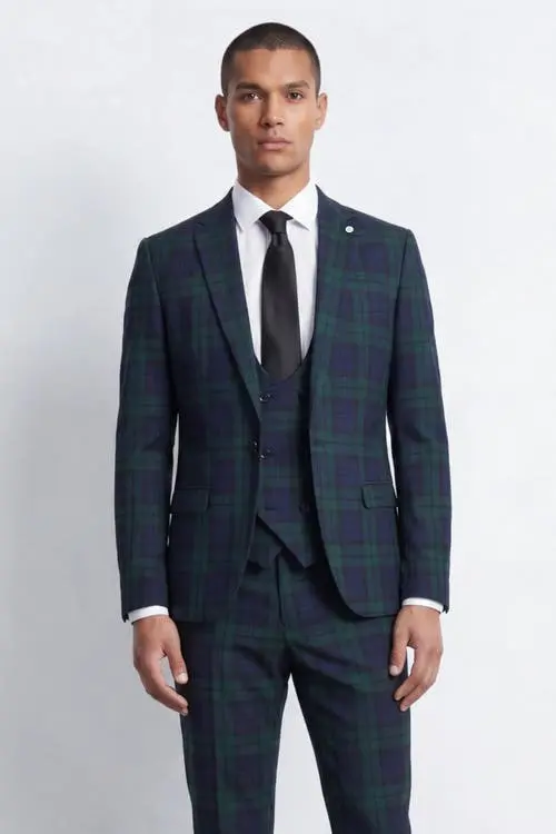 TWISTED TAILOR Ginger Tartan Suit Jacket