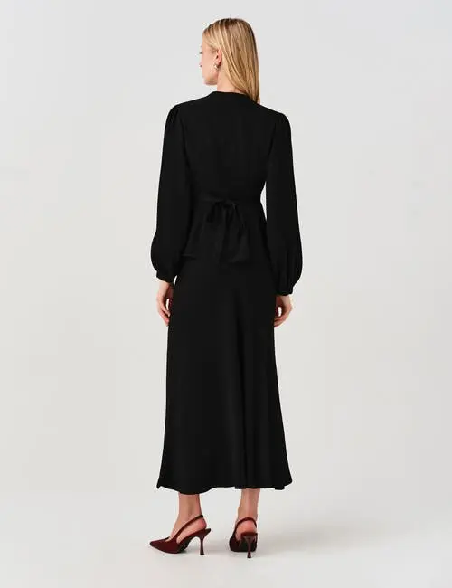 GHOST LONDON Edina V-neck Button Through Blouse - Black