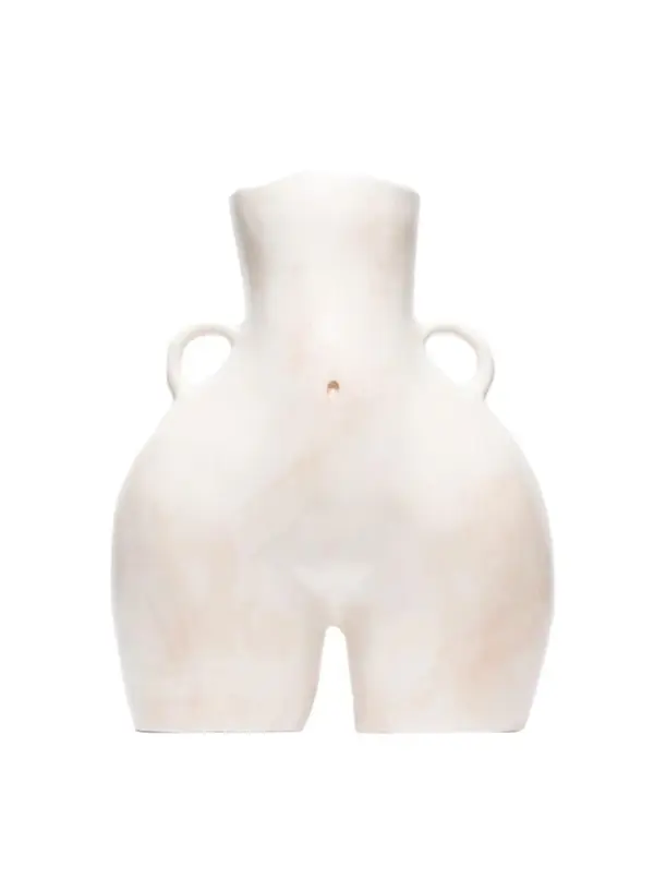 Anissa Kermiche Ceramic Vase With Two Handles, 31x26x15 Cm - Beige