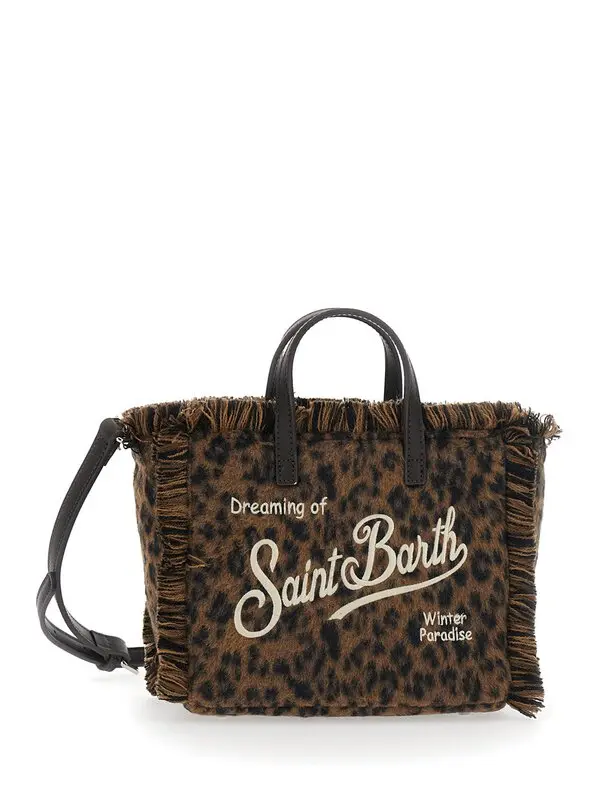 MC2 SAINT BARTH Mini Handbag With Felt And Leopard Details