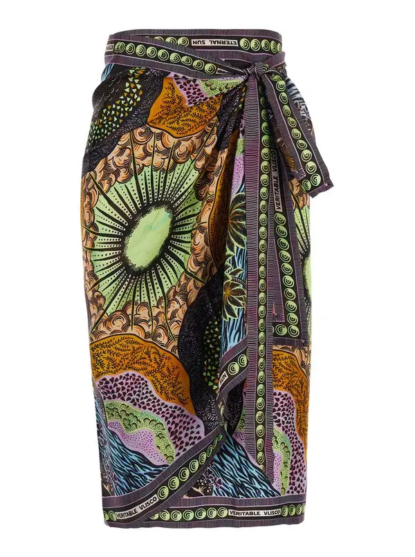 VLISCO DIALOGUES The Lune Pleated Mini Skirt In Tech Fabric Print