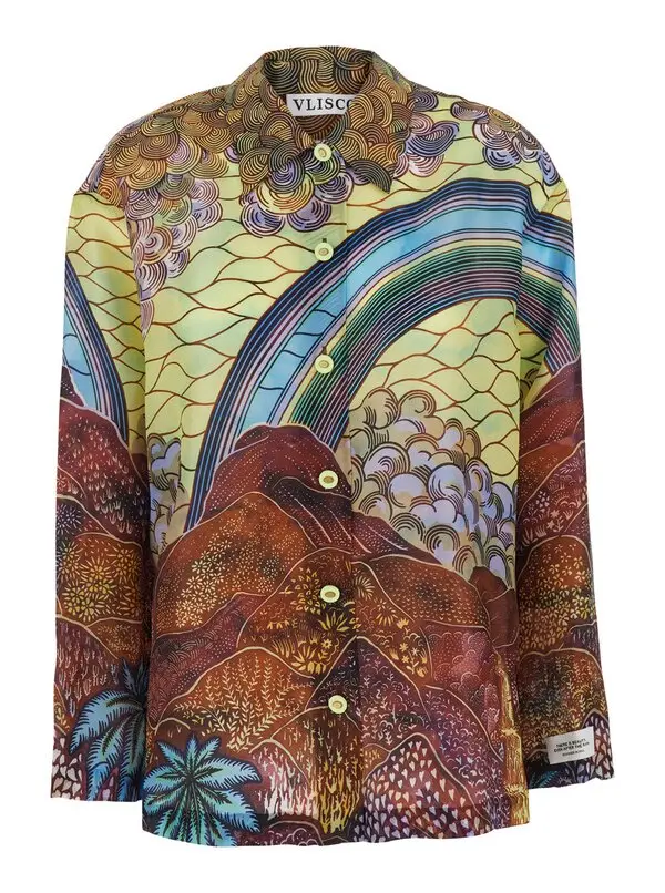 VLISCO DIALOGUES Meya Meya Tech Fabric Zip-front Jacket With Shirt Collar And Side Pockets For