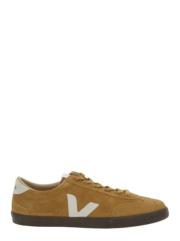 VEJA Low-top Leather Sneaker With Logo Patch And Contrasting Heel Lettering