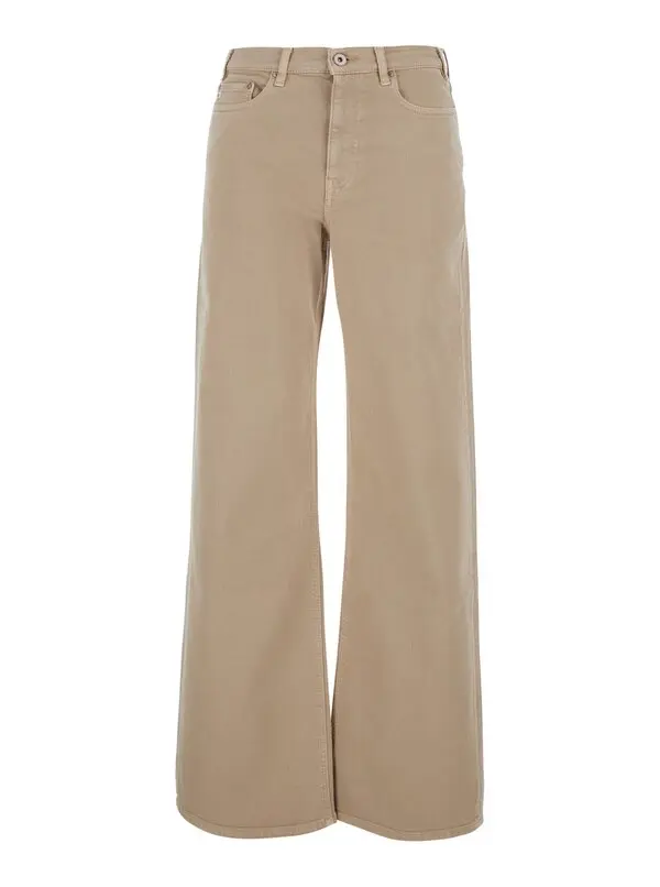 Ag Wide-leg Denim Jeans With Back Logo Patch
