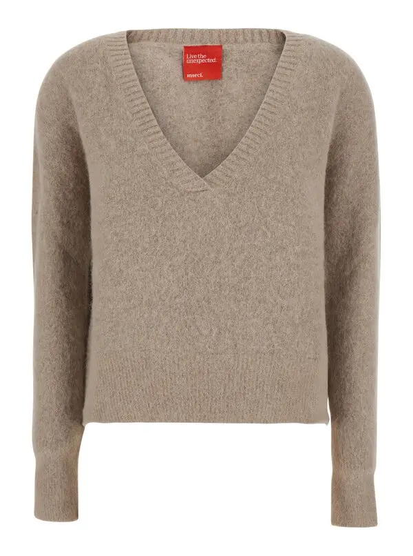 MERCI Long Sleeve V-neck Top