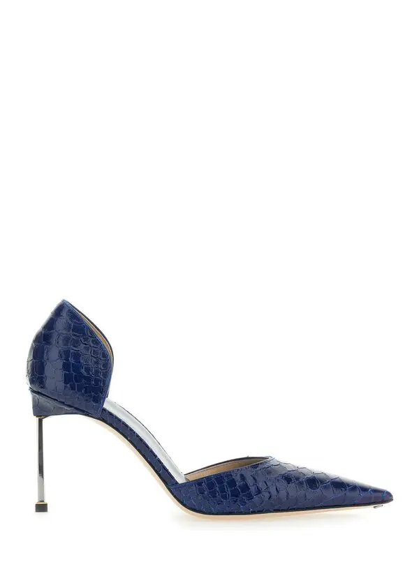 TOM FORD Pointed Toe Stiletto Pumps With Crocodile-embossed Leather And Metal Heel
