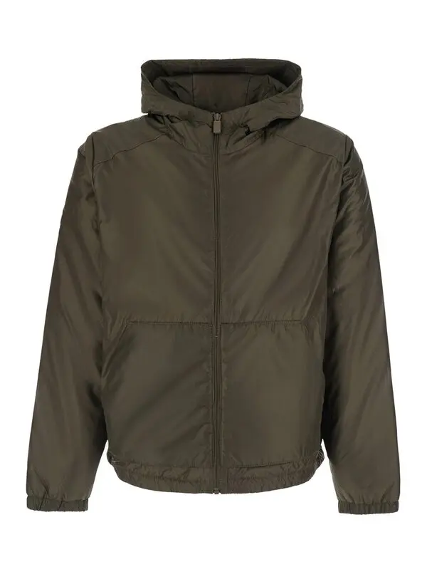 Aspesi Tech Fabric Front-zip Jacket With High Collar And Side Pockets