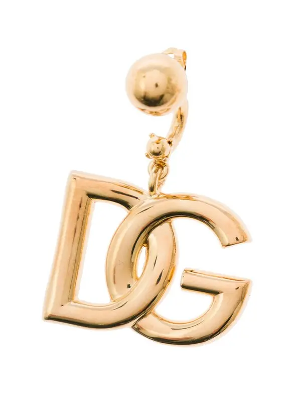 DOLCE E GABBANA Dg Logo Drop Earrings With Butterfly Back Closure
