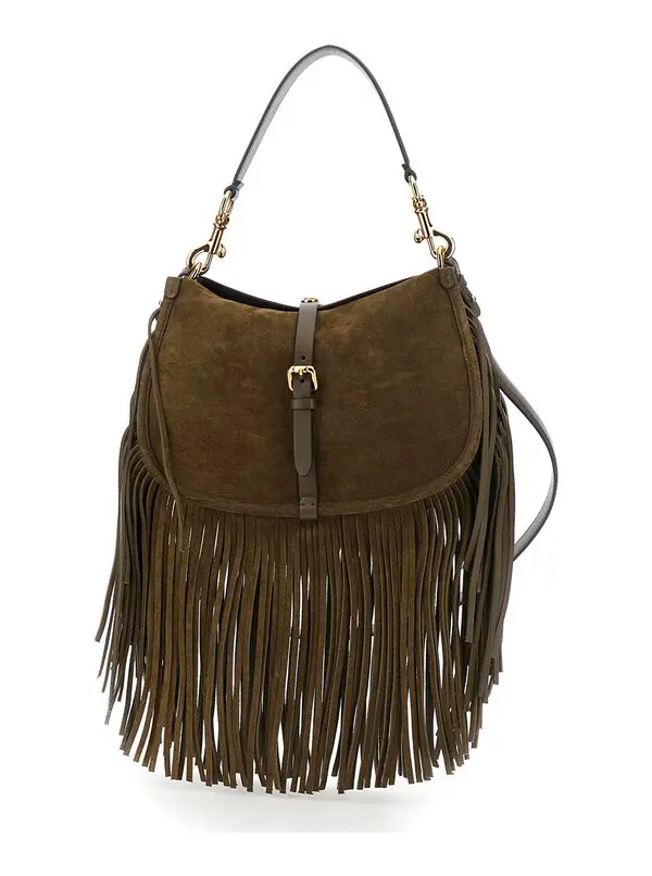 Etro Pony M Fabric Fringe Mini Crossbody Shoulder Bag 30x21x10 Cm - Brown
