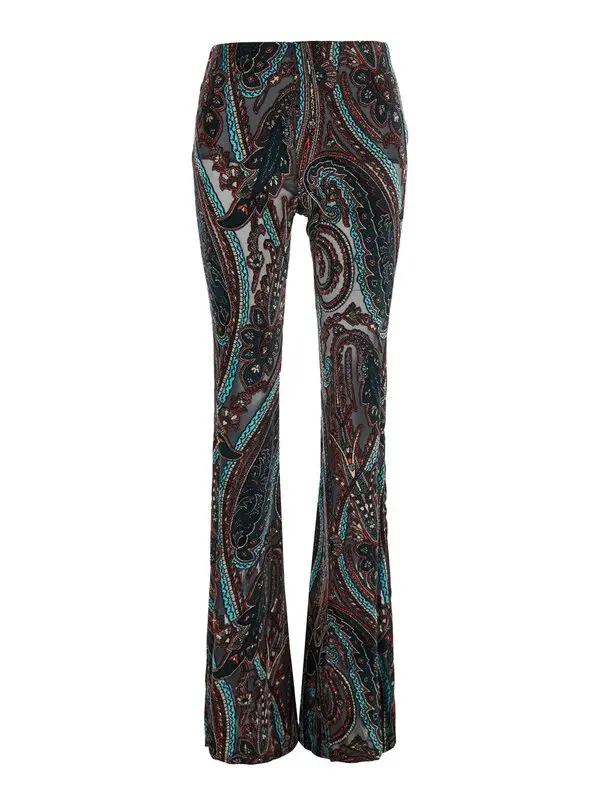 Etro High-waisted Devorè Pants With Pockets