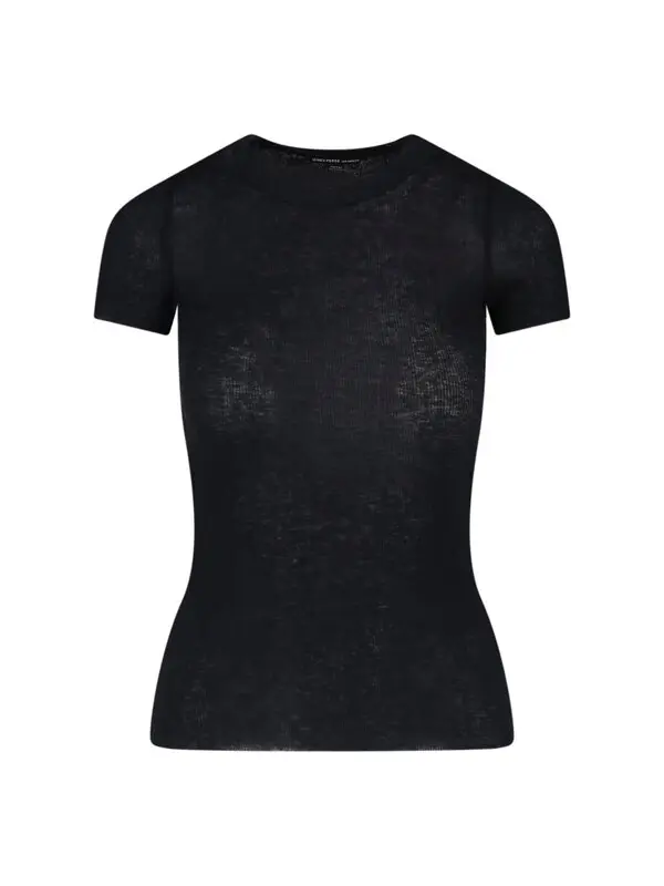 JAMES PERSE Fitted Ribbed Crewneck T-shirt