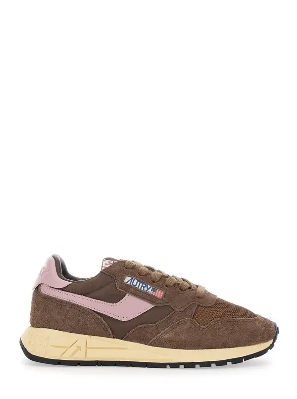 AUTRY Reelwind Suede Low Top Sneaker With Logo Patch On Tongue And Side