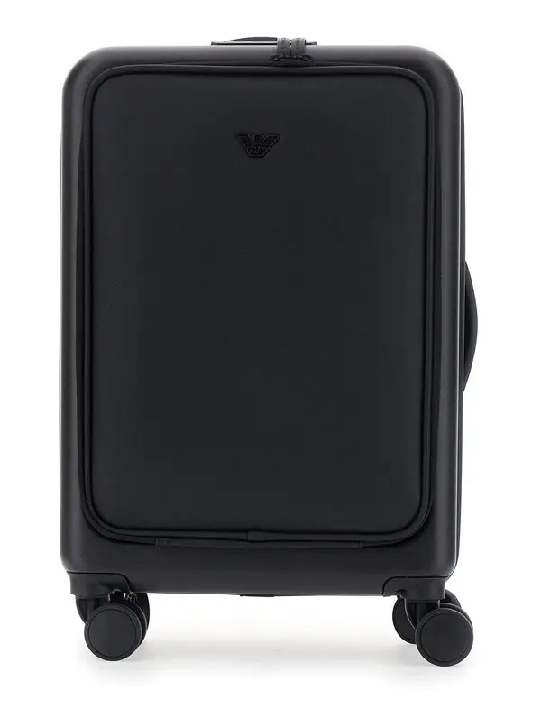 Emporio Armani 36x55.5x23 Cm Trolley Suitcase With Logo Patch And Four Wheels