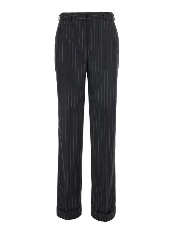 SEMICOUTURE Lola Stripe Wool-blend Regular-fit Pants For