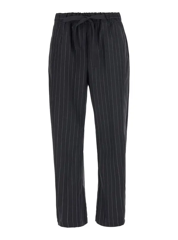 SEMICOUTURE Buddy Striped Wool-blend Pants For With Elastic Waist