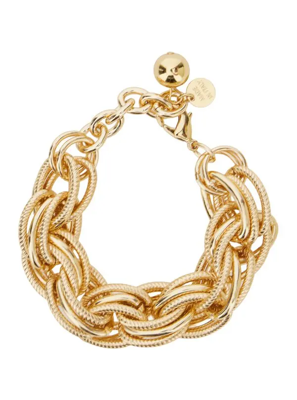 SEMICOUTURE Agate Chunky Link Bracelet With Lobster Clasp In 18k Gold-plated Brass - Metallic