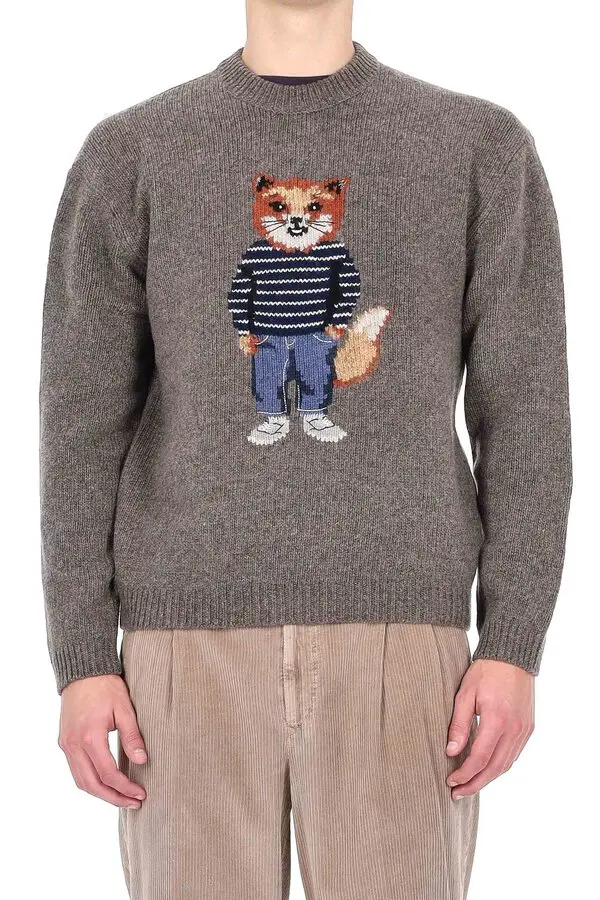 Maison Kitsuné Wool Blend Cardigan For Fall/winter 2025