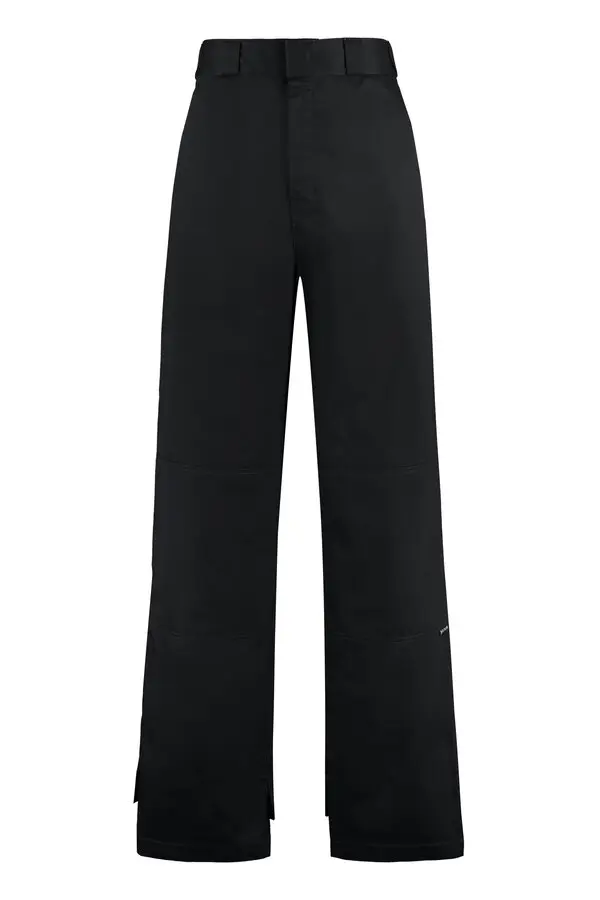 Palm Angels Cotton Cargo Trousers With Asymmetric Hem