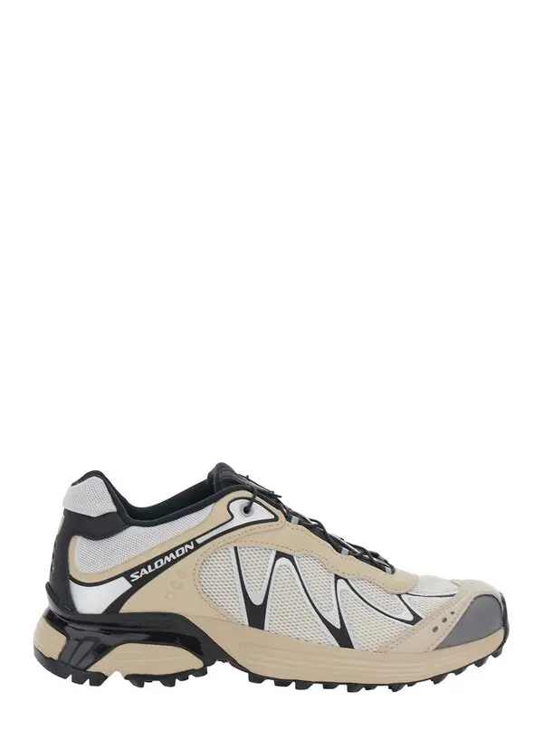 SALOMON Tech Fabric Drawstring Sneaker With Side Logo And Chunky Rubber Sole