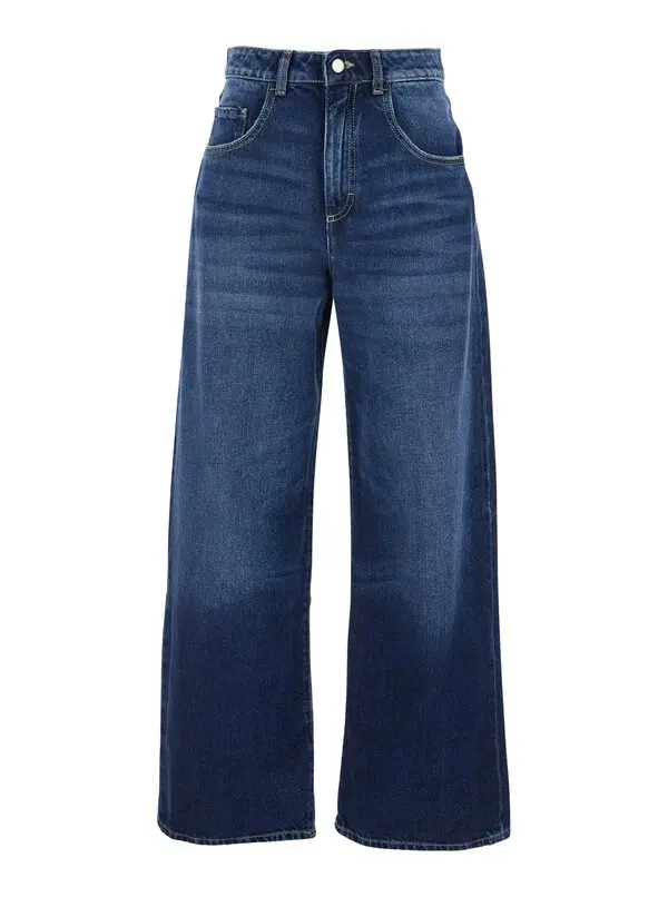 ICON DENIM LOS ANGELES Wide Leg Jeans With Back Logo Patch