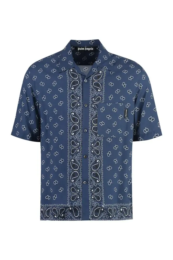 Palm Angels Paisley Print Short-sleeve Shirt - Blue
