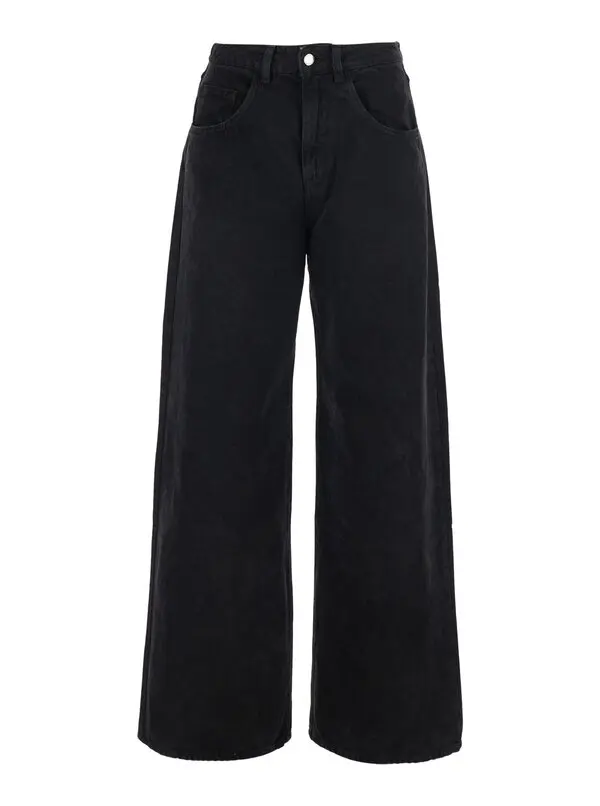 ICON DENIM LOS ANGELES Poppy Logo Patch Wide-leg Jeans For