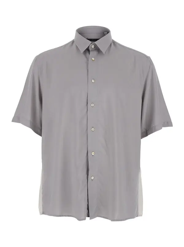 LOW BRAND Short-sleeve Classic Collar Button-front Viscose Shirt